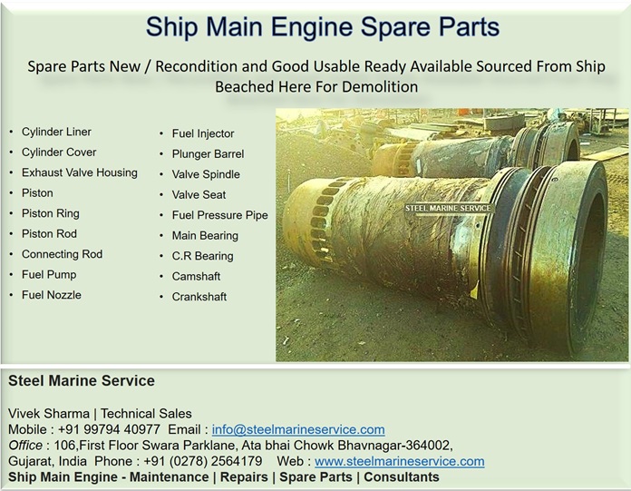 Sulzer RTA 72U Spares Available For Sale. | Steel Marine Service
